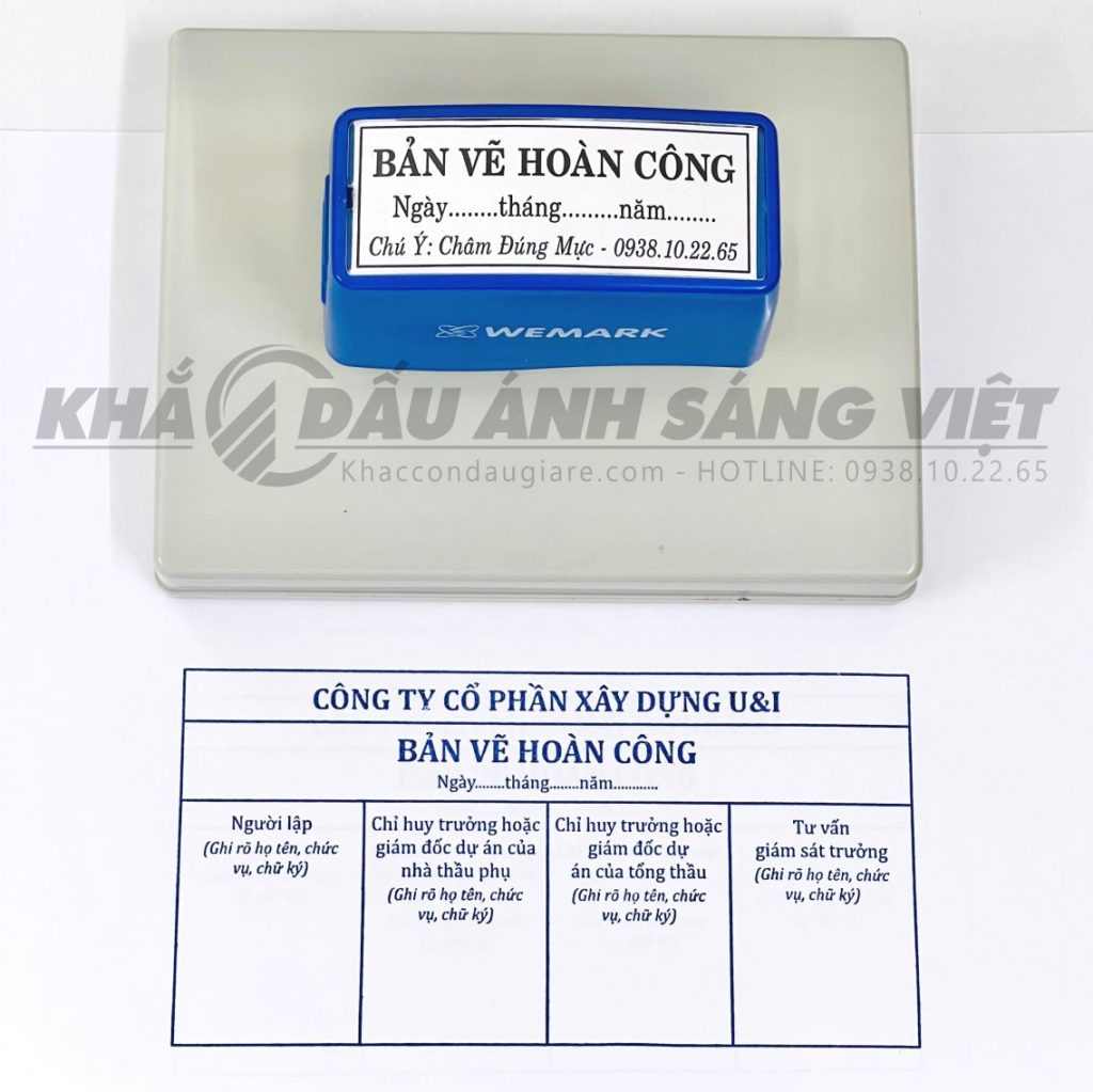 Khắc Dấu Hoàn Công Liền Mực - Con dấu bản vẽ hoàn công